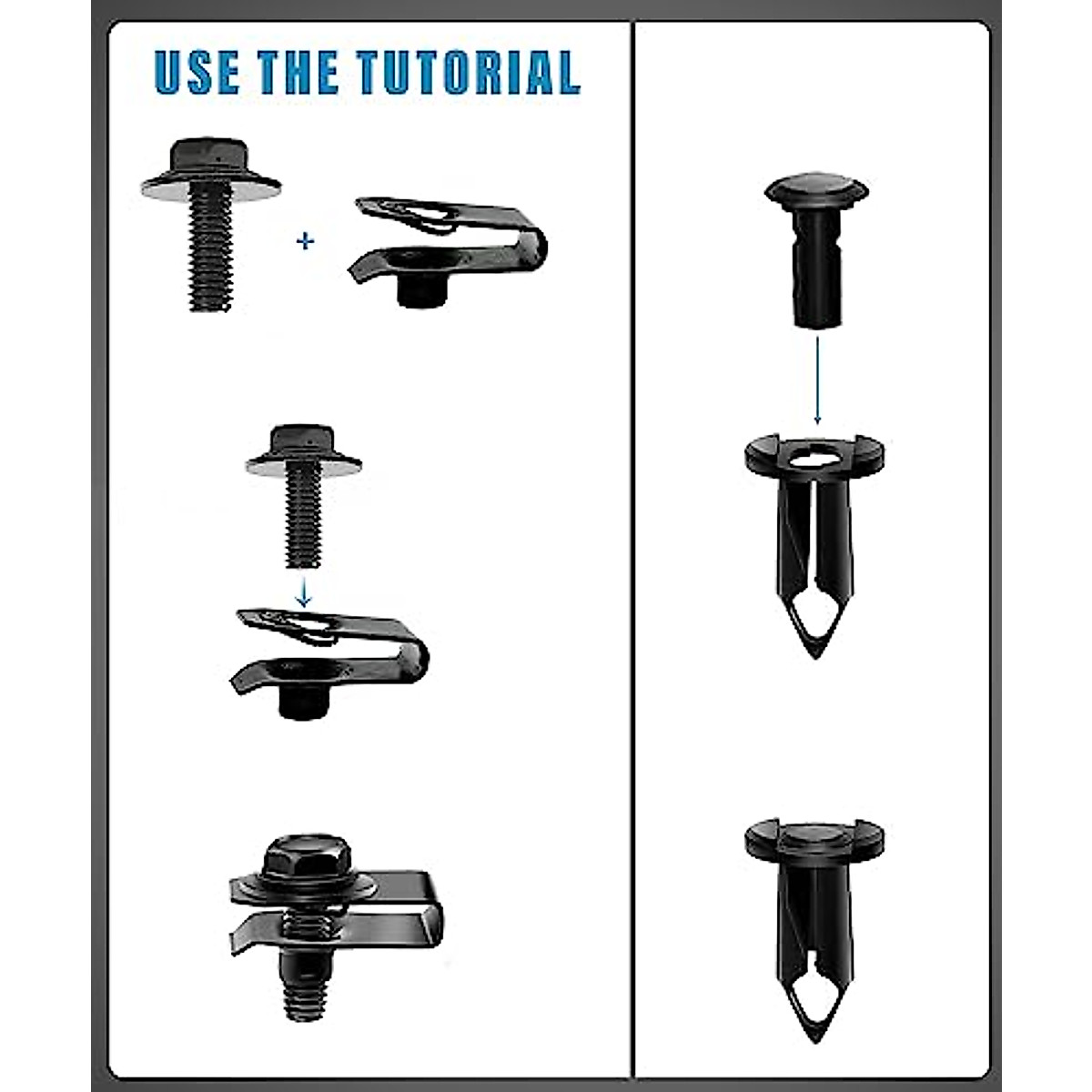 Zlirfy 35PCS Engine Under Cover Splash Shield Guard Body Bolts Screws,Bumper Fender Liner Push Retainer Fastener Rivet Clips,Bumper Clips Extruded U-Nuts Kit,Replacement for G35 G37 FX35 FX45