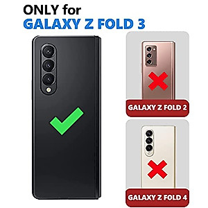 Vihibii for Samsung Galaxy Z Fold 3 5G Case with Hinge Protection, Built-in Card Holder & Kickstand & Slide Camera Cover & Screen Protector, Multifunction Case for Samsung Galaxy Z Fold 3 2021 (Black)