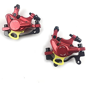 BUCKLOS Zoom HB-100 MTB Line Pulling Hydraulic Disc Brake Calipers Front + Rear, Aluminum Alloy Mountain Bike Hydraulic Disc Brakes with is/PM Universal Caliper Adapter for XC Trail, Fat Bike…