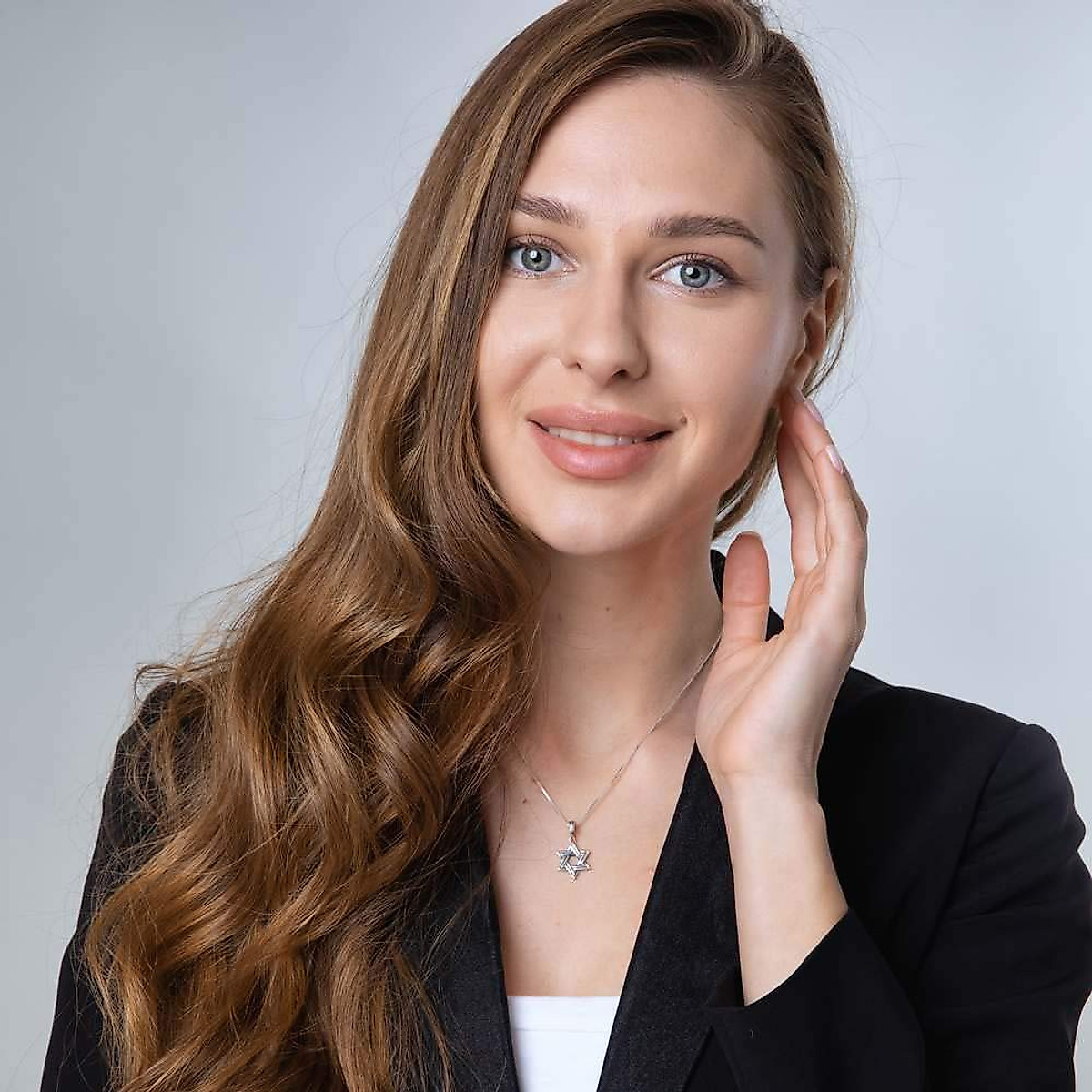 Marina Meiri Classic Mens 925 Sterling Silver Chain Necklace with Large Star Of David Jewish Pendant Charm, 24 Inch Box Chain Necklace - Estrella de David - Ancient Religious Judaica Amulet