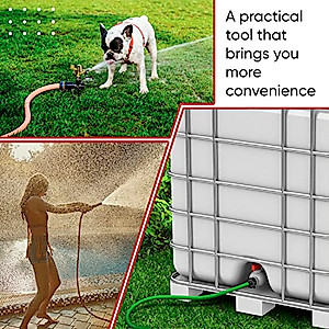 IBC Tote Adapter 275 330 G, IBC Tote Fittings for Garden Hose, IBC Tote Drain Adapter Fittings 2" NPS Female x 3/4" BSP/NPT Male