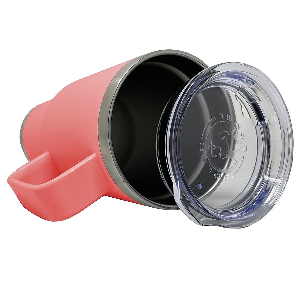 LaserGram 20oz Vacuum Insulated Travel Mug with Handle, Flag of Guatemala, Personalized Engraving Included (Coral)