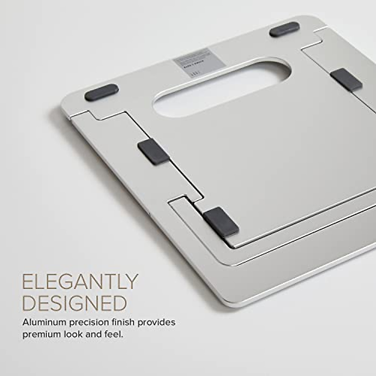 POUT Eyes 3 Angle - Adjustable Angled Ergonomic Laptop Stand Riser - Notebook Computer Holder Compatible w/ MacBook Air Pro Dell HP & More 11"-17" Laptops - Foldable & Portable w/ 5 Angles (Silver)