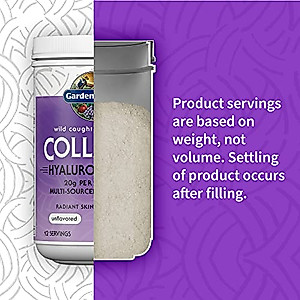 Garden of Life Marine & Grass-Fed Collagen Peptides Powder Supplement (Type I, III) with Probiotics, BCAAs & Hyaluronic Acid for Radiant Hair, Skin & Nails – Unflavored, 20g per Serving, 12 Servings