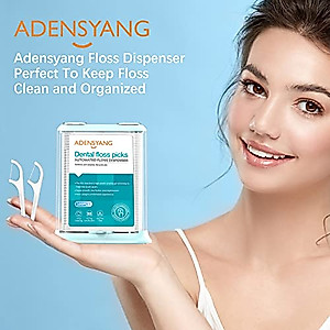 ADENSYANG Dental Floss Picks Dispenser - Pop-up Flossers Holder - Automatic Floss Dispenser - Reusable Dental Pick Dispenser, 1 Box 100 Count, Clean Teeth No Break, More Convenient