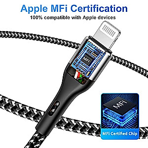 iPhone Charger 3Pack, [Apple MFi Certified] Lightning Cable 6/6/10FT iPhone Charger Cord Fast Charging Cable for iPhone 13 12 Pro Max Mini 11 Pro XS XR X 10 8 7 Plus 6s 6 SE 2020 iPad iPod