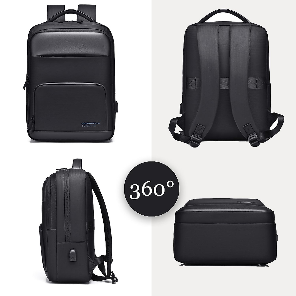 Kamlui Laptop Backpack for Men Black with Laptop Compartment Computer Case Laptop Bag