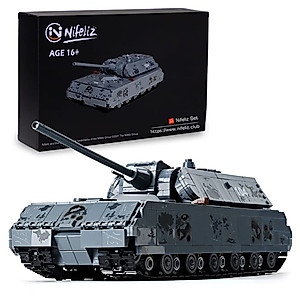 Nifeliz WW2 Military Panzer VIII Maus MOC Building Blocks and Engineering Toy, Adult Collectible Model Tanks Kits to Build, Boy Toys for Christmas and Birthday Gifts, New 2023 (2300 Pieces)