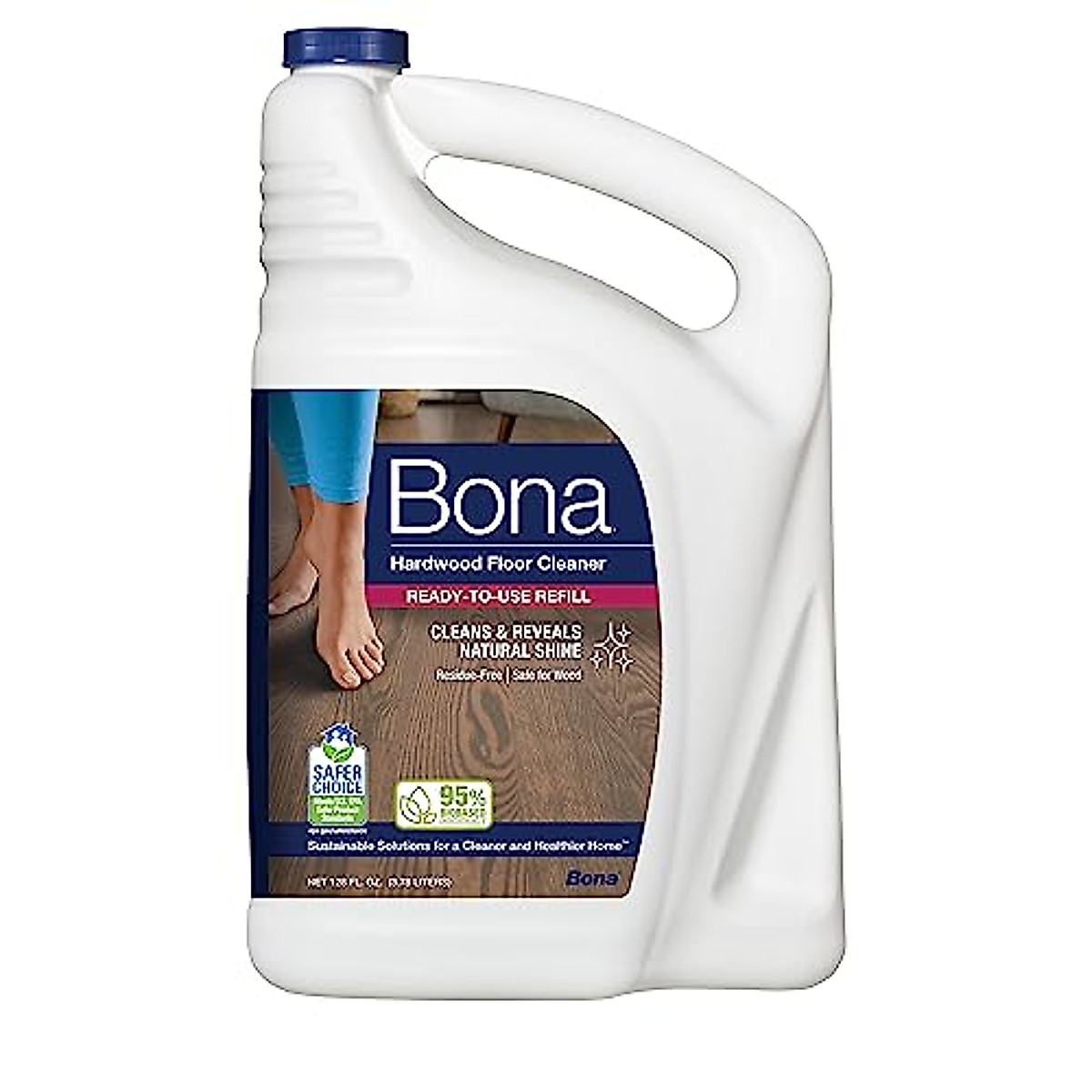Bona Multi-Surface Floor Premium Spray Mop & Hardwood Floor Cleaner Refill - 128 fl oz & Multi-Surface Floor Cleaner Refill - 128 fl oz - Residue-Free Floor Cleaning Solution