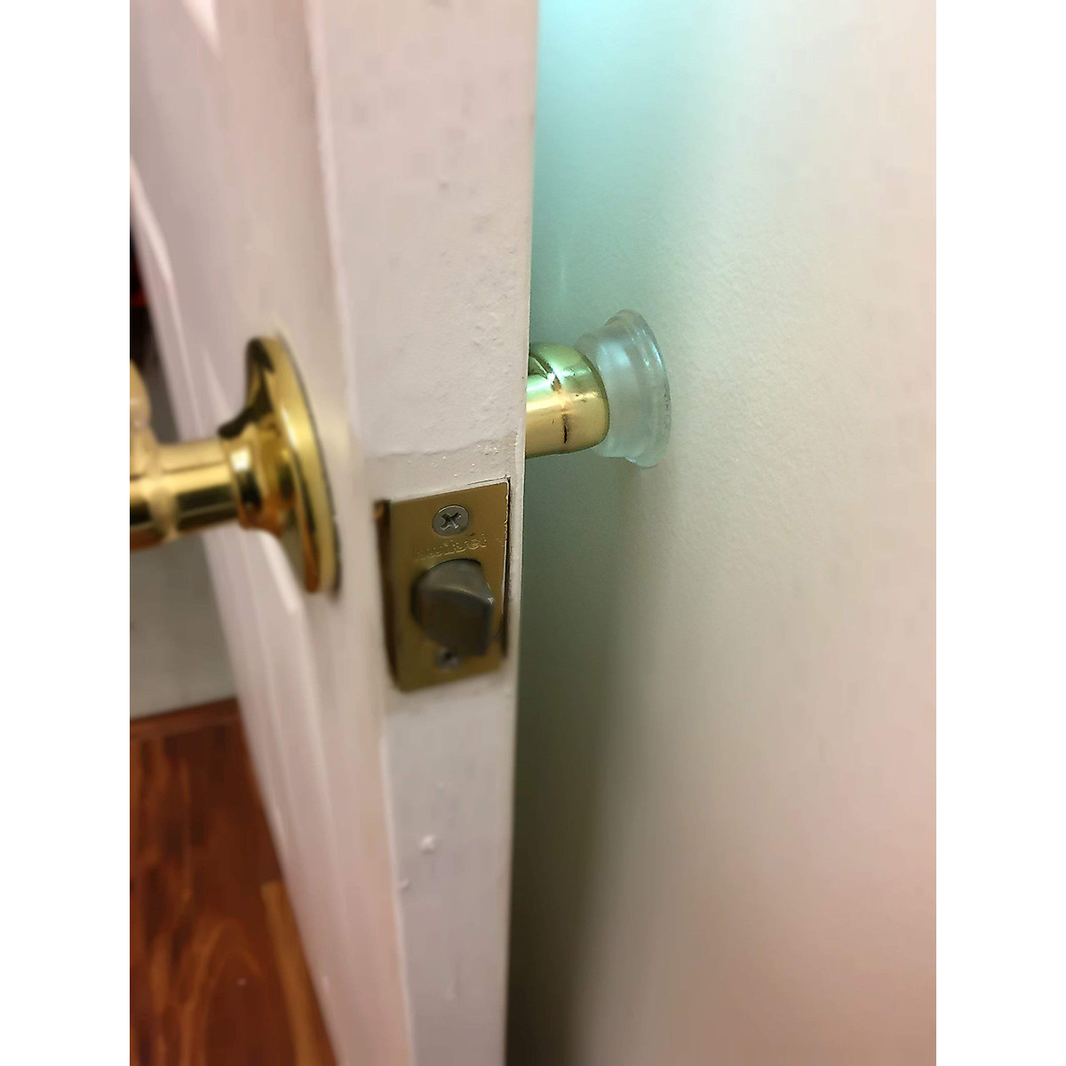 Combo of 4 PC Clear Door Stopper Bumpers + 4 PC Black Door Stopper Bumpers Prevent Damage to Walls from Door Knob Handles, Guard and Sheild