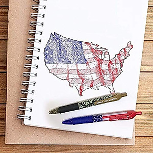 Zebra Orbitz Retractable Ballpoint Pen, Medium Point, 1.0mm, Blue Ink, American Flag Print, 12-Count