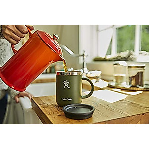 Hydro Flask 12 oz Travel Coffee Mug - Stainless Steel & Vacuum Insulated - Press-In Lid - Pacific