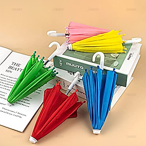 AUEAR, 5 Pack Colorful Mini Umbrella Cute Tiny Umbrella Small Sunny Rainy Umbrella for Photography Props Home Decoration Supplies