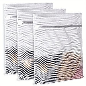 Mesh Laundry Bags, 3PCS Mesh Wash Bags, Durable Mesh Structure with Strong Zipper, Suitable for Full-size Washing Machines and Portable Washing Machines(12 x 16 inches)