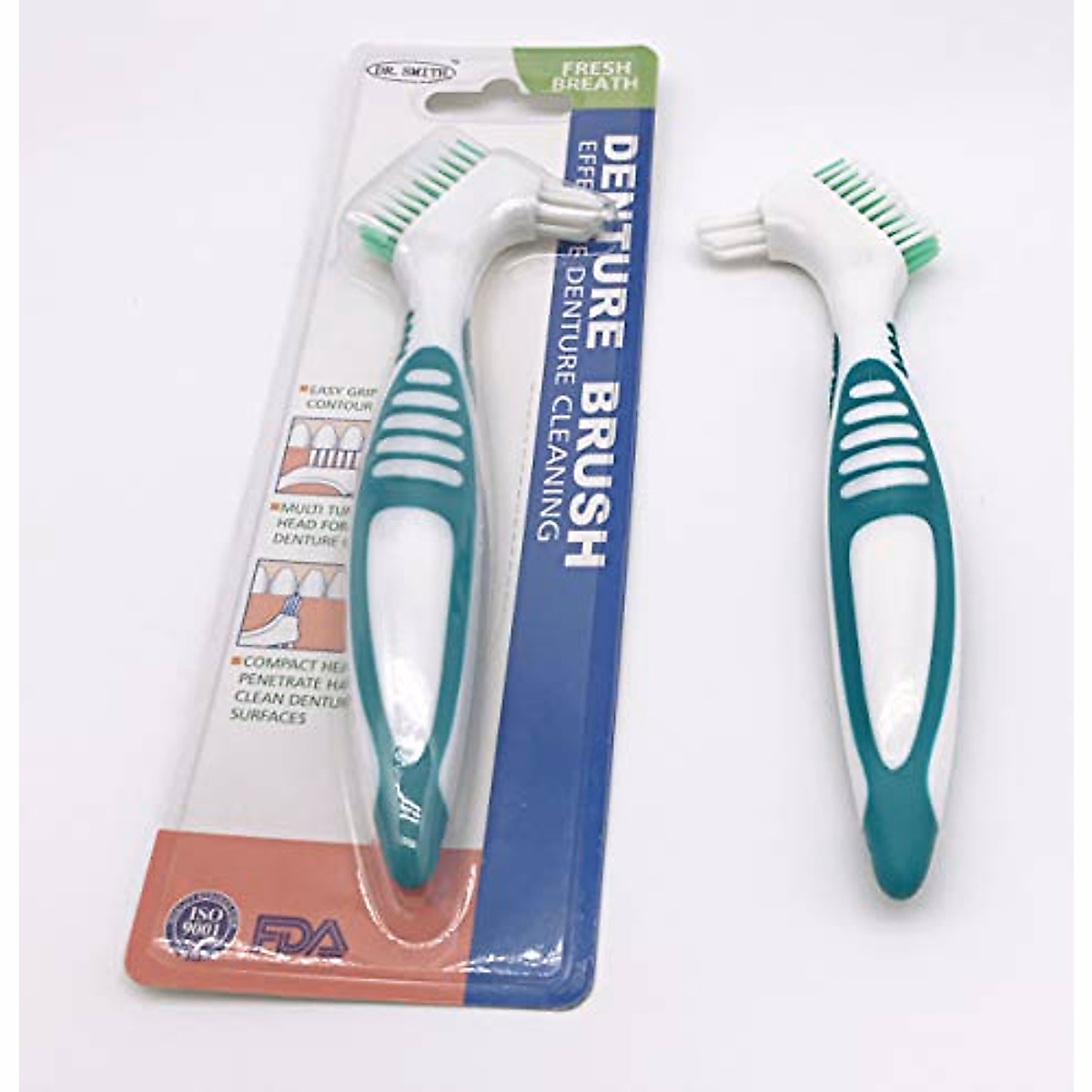 myKimono Premium Hygiene Denture Cleaning Brush Set, Multi-Layered Bristles & Ergonomic Rubber Handle, for Denture Care(Pack of 2)