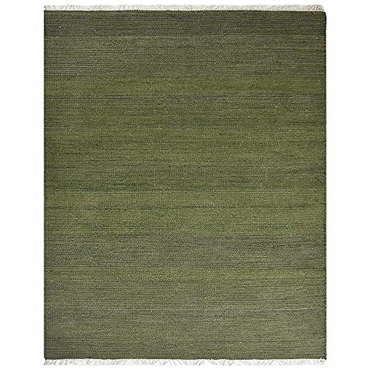 Rugsotic Carpets Hand Woven Flat Weave Kilim Wool 3'x5' Area Rug Solid Olive D00111
