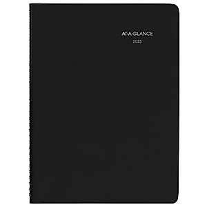 AT-A-GLANCE 2023 Weekly Planner, DayMinder, Quarter-Hourly Appointment Book, 8" x 11", Large, Black (G52000)