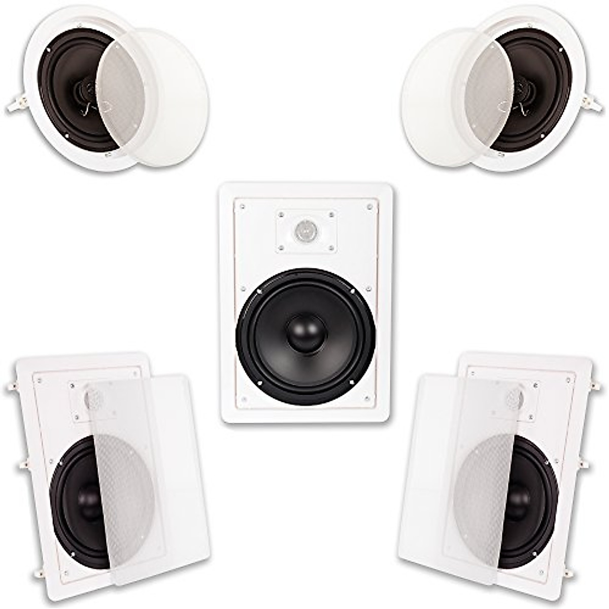 Acoustic Audio HT-85 in Wall in Ceiling 1500W 8" Home Theater 5 Speaker System