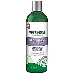 Vet's Best Hypo-Allergenic Shampoo for Dogs | Dog Shampoo for Sensitive Skin | Relieves Discomfort from Dry, Itchy Skin | Cleans, Moisturizes, and Conditions Skin and Coat
