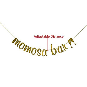 Momosa Bar Banner Gold Glitter, Baby Shower Bunting Sign, Bridal Shower Party Decors, Bachelorette Party, Wedding Mimosa Bar Party Decorations