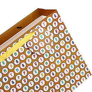 Giiffu 16.5" Extra Large Gift Bags for Birthday Party with Card and Tissue Paper (Pack of 2, Happy Birthday)