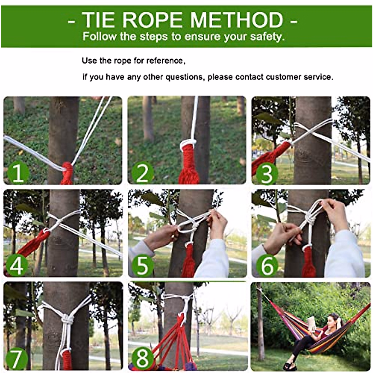 Garden Hammocks Comfortable Fabric Hammock Portable with Carrying Bag for Outdoor Patio Yard Backyard, Beach, Camping Travel, Load Capacity Up to 550 Lbs Canvas Cotton Hammocks (Rainbow)