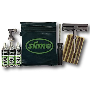 Slime 20240 Tire Repair and Inflation Kit, Tubeless Tires, Trailer & ATV Emergency Puncture Repair, Quick and Easy, Contains Mini Inflator