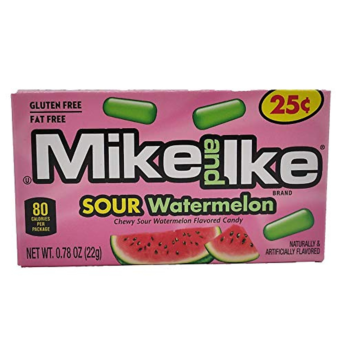 Mike and Ike Sour Watermelon Chewy Candies - Case of 24 0.78-oz. Box