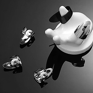 6 Pieces Banjo Finger Picks Set, Including Stainless Steel Finger Picks and Thumb Picks, Metal Finger Picks Adjustable Bass Finger Picks for Guitar, Banjos and Other Instruments (Silver, Black)