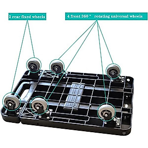 Platform Truck Portable Platform Truck Metal Flat Handtruck Load 110lb Folding Push Cart Small Moving Dolly Cart for Household Luggage Cart Reliable