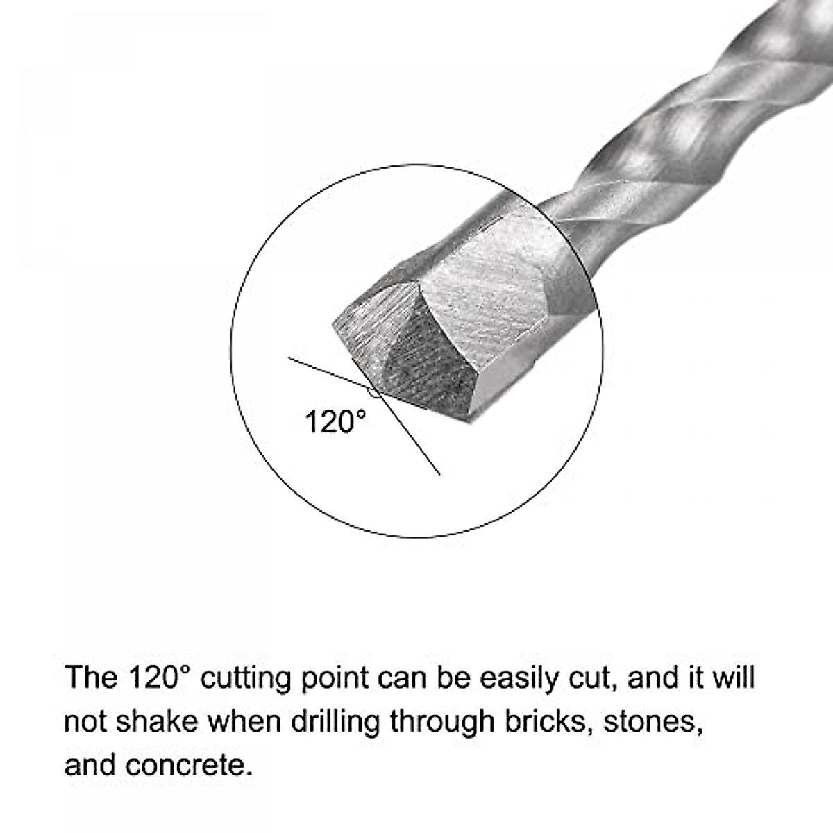 uxcell Masonry Drill Bit Cemented Carbide Spiral Rotary Tool, 6mm Cutting Dia 2 Pcs