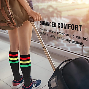 NEWZILL Medical Compression Socks for Women and Men Circulation 20-30 mmHg Best Compression Stockings for Running Athletic Travel Flight Nurses Yellow/Green/Red