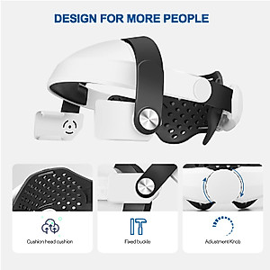 Esimen M3 Head Strap Compatible for Oculus Quest 2, Reduce Facial Pressure,Replacement Elite Strap for Meta Quest 2 Face Cover Light Blocking, Washable VR Accessories (M3-White)