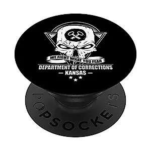 Kansas Department Of Corrections Officer Skull Prison PopSockets Swappable PopGrip