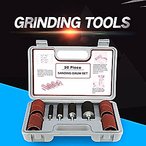 125 Speed Drum Sander Kit, Spindle Sanding Drum Sander Tool Kit Set with Case for Drill Press, for Sanding Contours, Flexible Shaft, Home Improvement