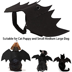 Strangefly Halloween Dog Bat Costume, Dog Bat Wings with Pet Leads, Funny Dog Cool Apparel Decoration, Dress Up Party Accessories for Cat Puppy Small Medium Large Dog Doggy Outfits (Small)