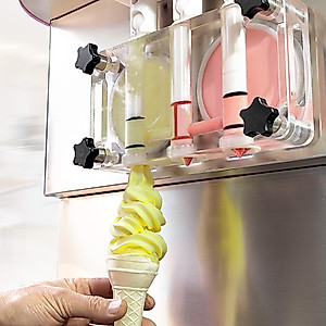 Kolice Commercial ETL 3 flavors soft ice cream machine,yogurt soft serve ice cream machine,ice cream machine-2+1 mixed flavors, full transparent dispenser,upper tanks refrigerated