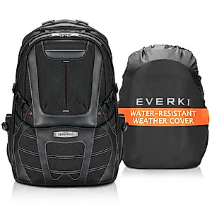EVERKI Concept 2 Premium Business Professional 17.3-Inch Men Laptop Backpack, Ballistic Nylon and Leather, Travel Friendly (EKP133B)