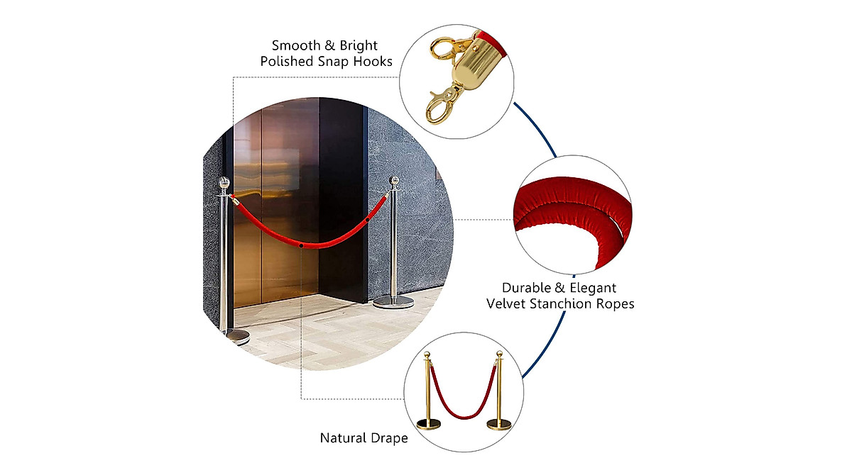 LVYIHAN Velvet Stanchion Rope Set for Elegant Events