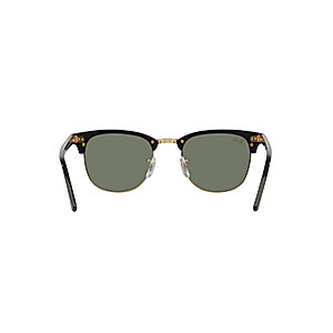 Ray-Ban RB3016 Clubmaster Sunglasses (51 mm, Solid Black G15 Lens Non-Polarized Lens)