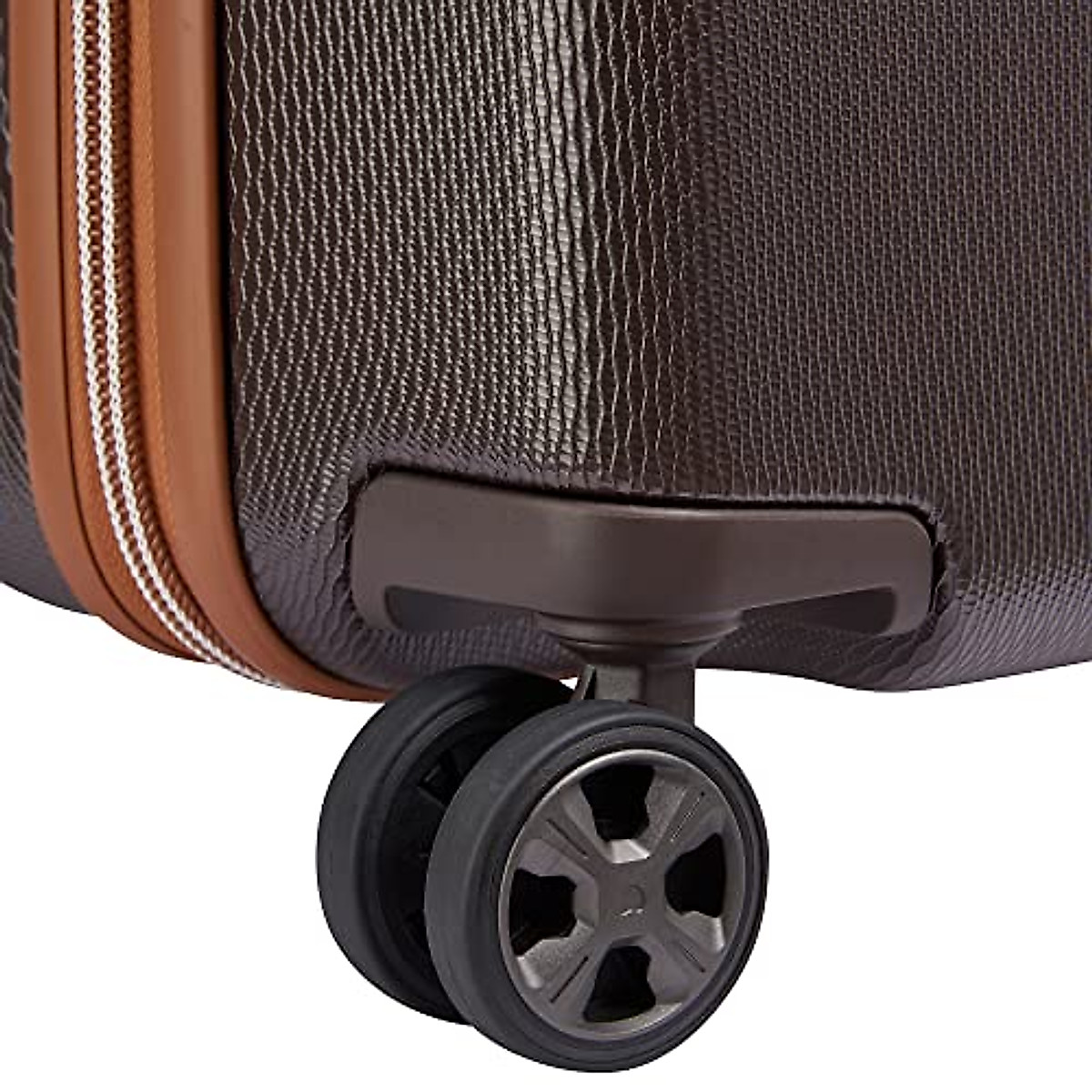 DELSEY Paris Chatelet Hardside 2.0 Luggage with Spinner Wheels, Chocolate Brown, Checked-Medium 24 Inch