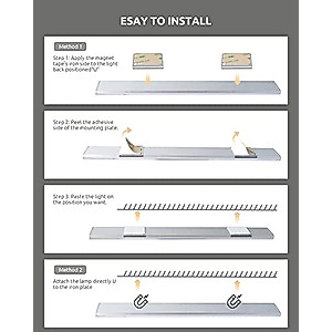 Pluralla Closet Light Rechargeable, 41 LED Under Cabinet Light with Motion Sensor, Magnetic Wireless Light Fixtures, 3 Colors Dimmable Under Counter Night Light for Kitchen/Wardrobe/Stairway - 2 Pack