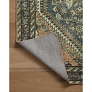 Magnolia Home by Joanna Gaines x Loloi Banks Collection BAN-02 Machine Washable Denim / Clay 2'-6" x 7'-6" Runner Rug