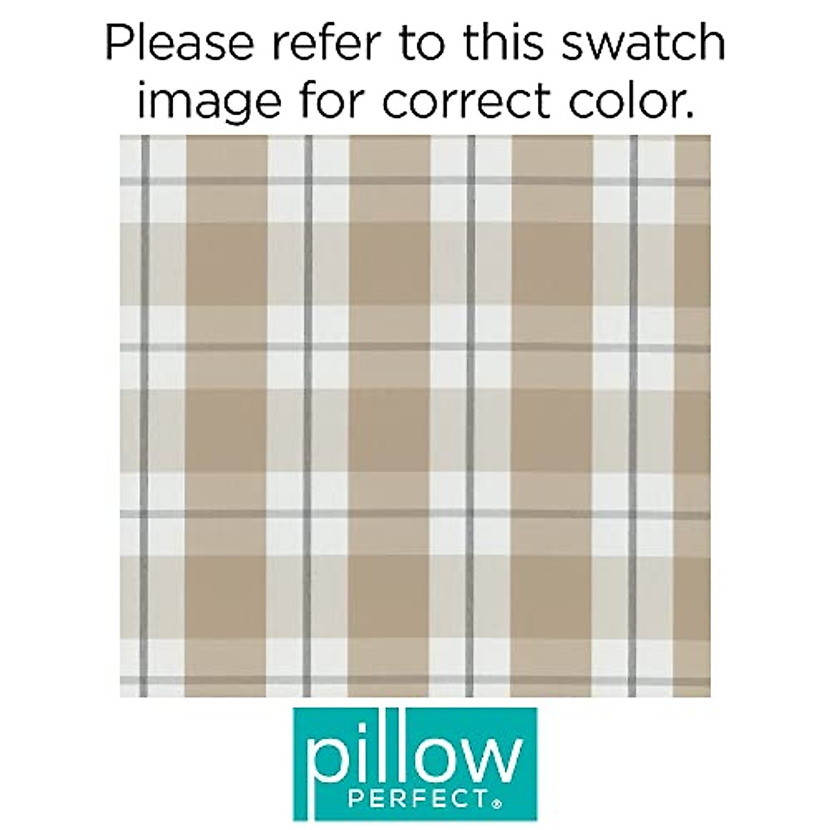 Pillow Perfect Outdoor/Indoor Branson Birch Throw Pillows, 16.5" x 16.5", TAN 2 Count