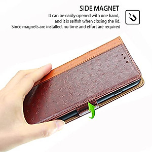 Fansipro Wallet Folio Case for Oppo Reno 2 F, Premium PU Leather Slim Fit Cover for Reno 2 F, 3 Card Slots, Well Fit, Brown