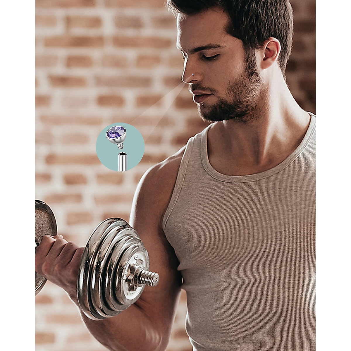 Suprsparkle 24 Pcs 16G Hypoallergenic Stainless Steel Lip Monroe Medusa Labret Jewelry With 3mm Cubic Zirconia For Women Men Forward Helix Earrings Cartilage Tragus Earrings Stud Piercing Jewelry6mm