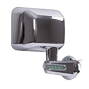 Rugged Ridge 11010.14 Door Mirror, Right, LED Turn Signal, Chrome; 07-18 Jeep Wrangler JK