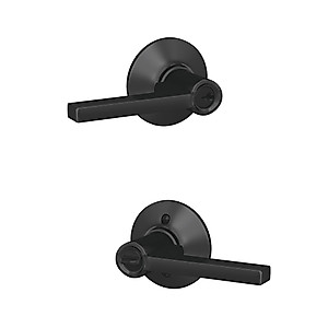 Schlage F51 V LAT 622 Latitude Door Lever, Keyed Entry Lock, Matte Black