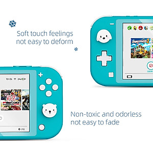 GeekShare 4PCS Cute Animal Theme Thumb Grip Caps,Soft Silicone Joystick Cover Compatible with Nintendo Switch/OLED/Switch Lite - Bear and Dog