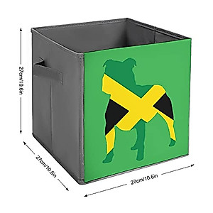 Pitbull Jamaica Flag Collapsible Storage Bins Basics Folding Fabric Storage Cubes Organizer Boxes with Handles